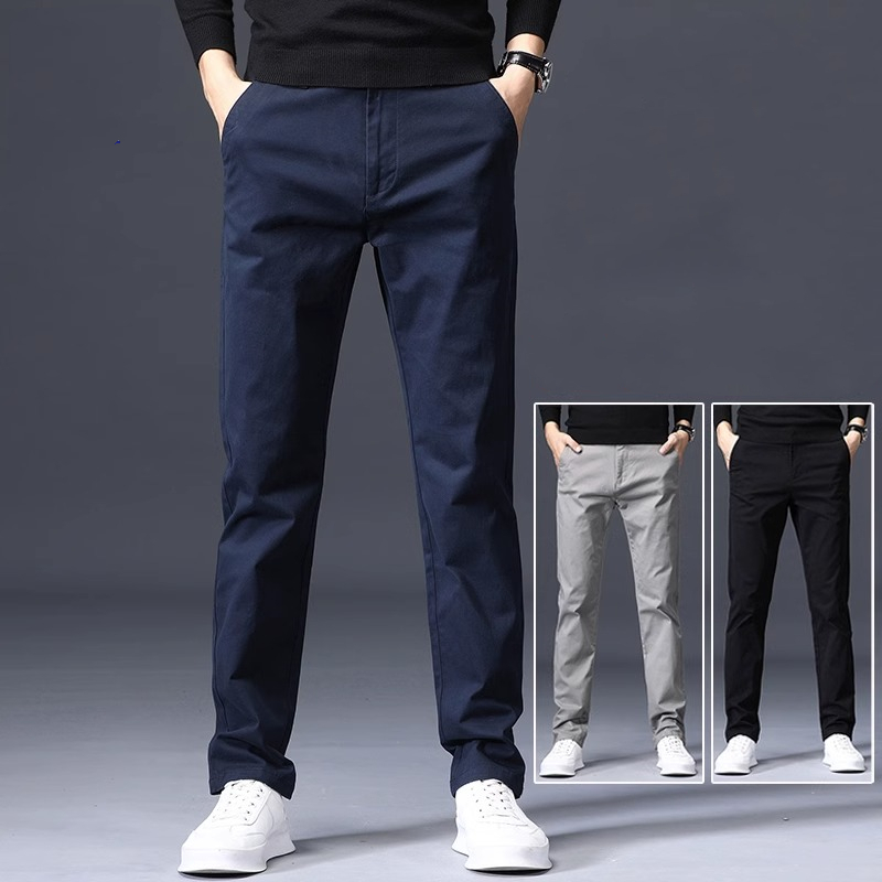 8 Colors Men's Stretch Trousers Cotton Fashionable High Quality ...