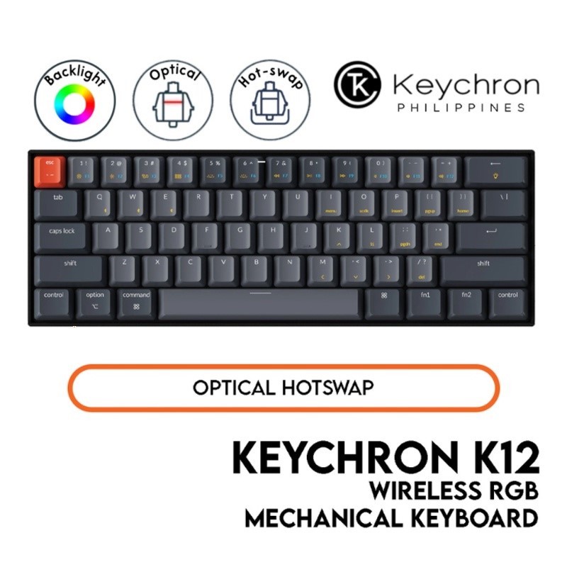 Keychron K12 Mechanical Keyboard (60% Layout, Wired/Bluetooth, RGB ...