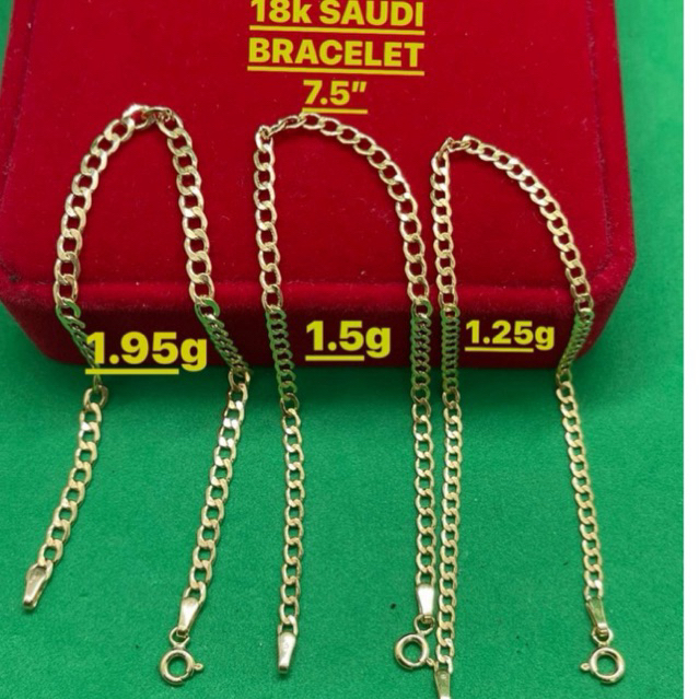 COD PAWNABLE 18K SAUDI GOLD CADENA BRACELETS | Shopee Philippines