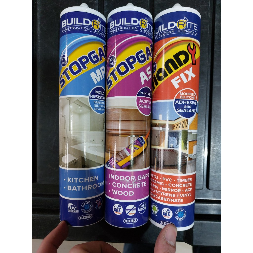 Buildrite Stopgap Handyfix Adhesive , Acrylic Paintable Or Mold ...