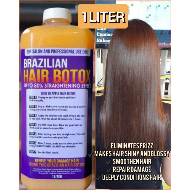 ORIGINAL ☆BRAZILIAN HAIR BOTOX UP TO 80% STRAIGHTENING EFFECT. | Shopee ...