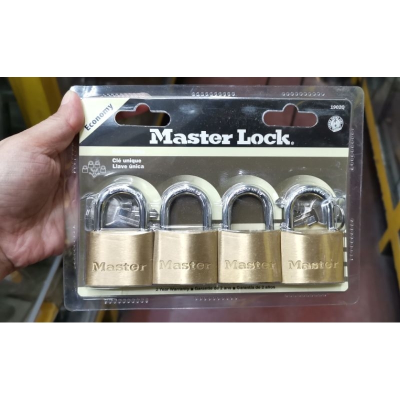 Master Lock Economy Series Solid Brass Body Padlock 4Pcs/Set 1902-Q (40mm) Keyed alike | Shopee ...
