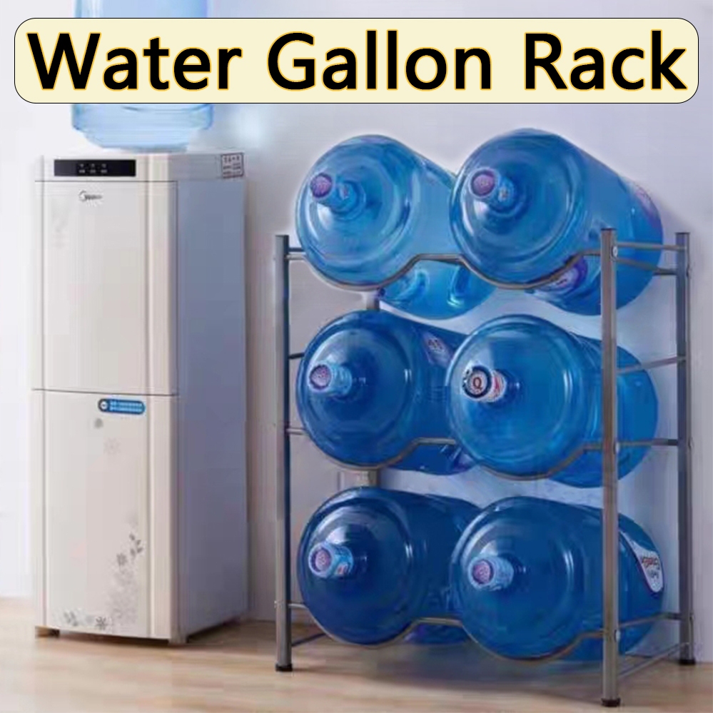 3-Layer Double Row Water Dispenser Bucket Placement Rack Stand ...