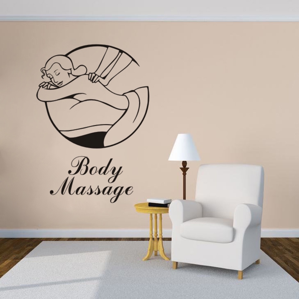 Body Massage Sign Vinyl Wall Stickers Massage Therapist Wall Art Mural ...
