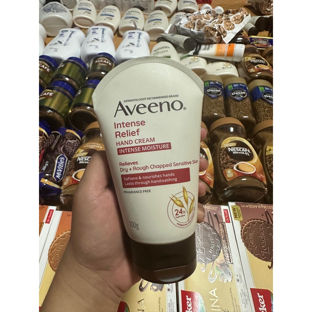 Authentic Aveeno intense relief hand cream intense moisture 100g ...