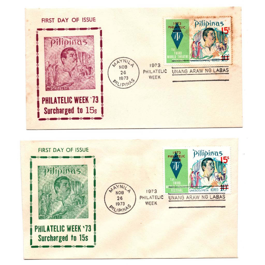1973 PHILIPPINES Philatelic Week First Day Cover Cachet Overprinted in ...