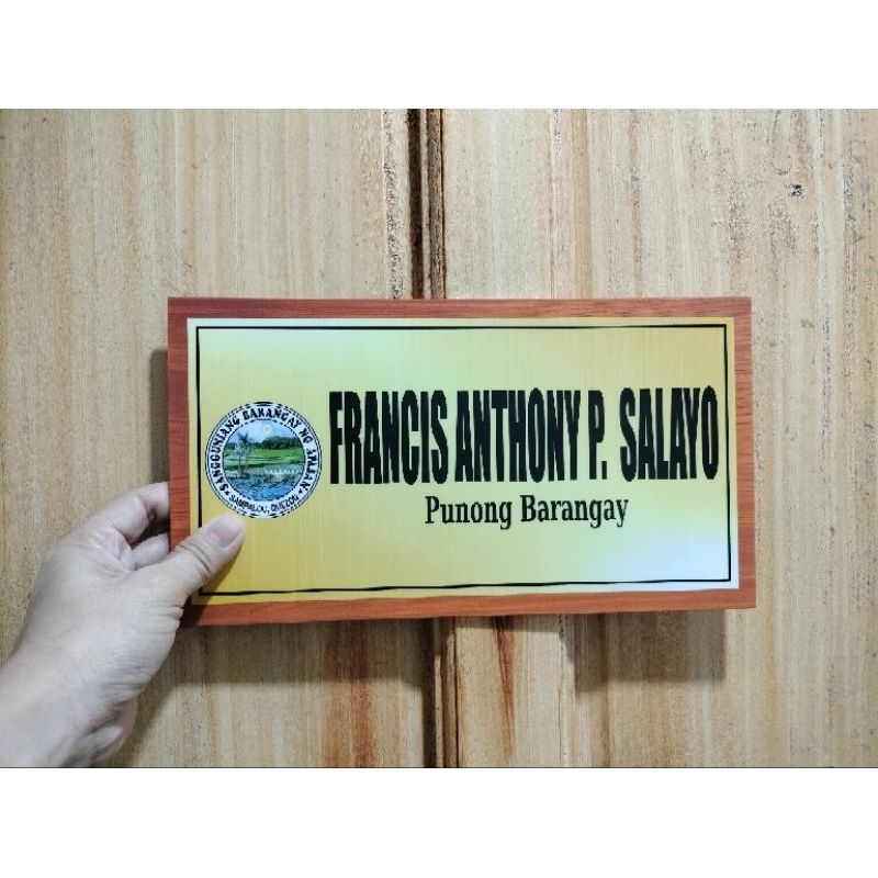 Customized HANG DOOR TABLE PLATE Signages for barangay/council ...