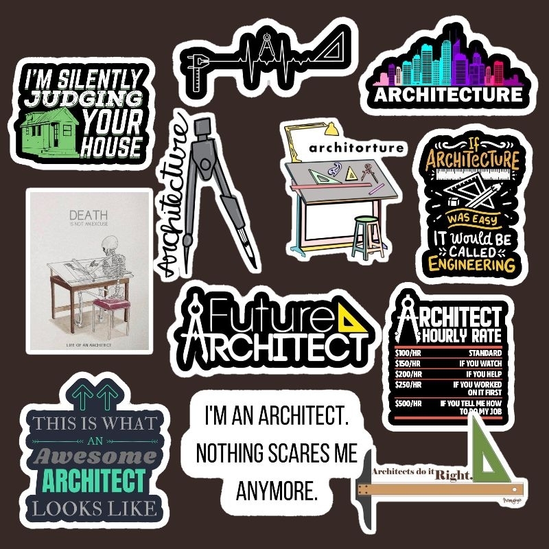 Architecture / Architect Stickers | Vinyl Matte Laminated Waterproof ...