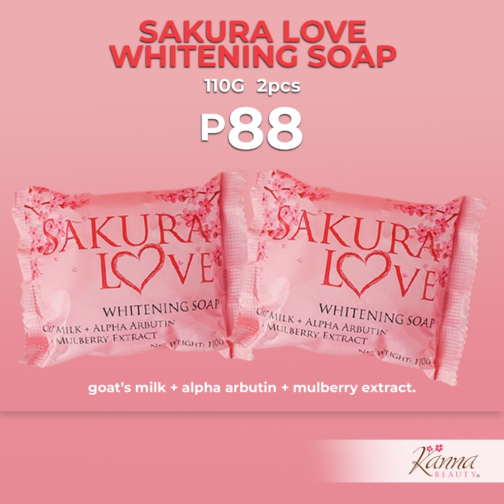 Sakura Love Soap 110grams x2 | Goat's Milk + Alpha Arbutin + Mulberry ...
