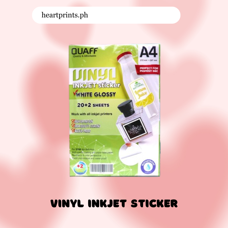 QUAFF Semi Clear Transparent & White Glossy Vinyl Inkjet Sticker ...