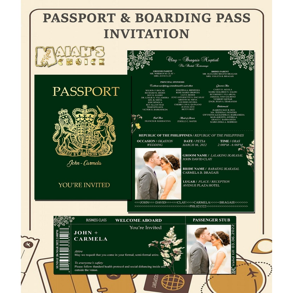 PASSPORT / PASSBOOK and Boarding Pass Invitation | Any theme | Birthday ...