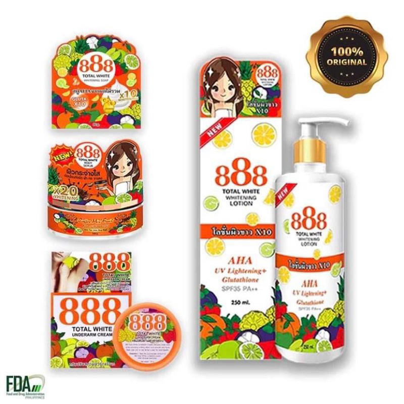 888 TOTAL WHITE LOTION / SOAP / UNDERARM CREAM 10x WHITENING | Shopee ...