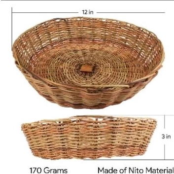 10PCS NETO RATTAN NATIVE PLATES/REUSABLE/FRUIT TRAY BASKET/COCO MIDRIB ...