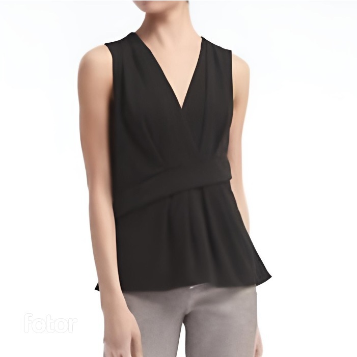 Women's Cross Front Blouse - Black | Shopee Philippines