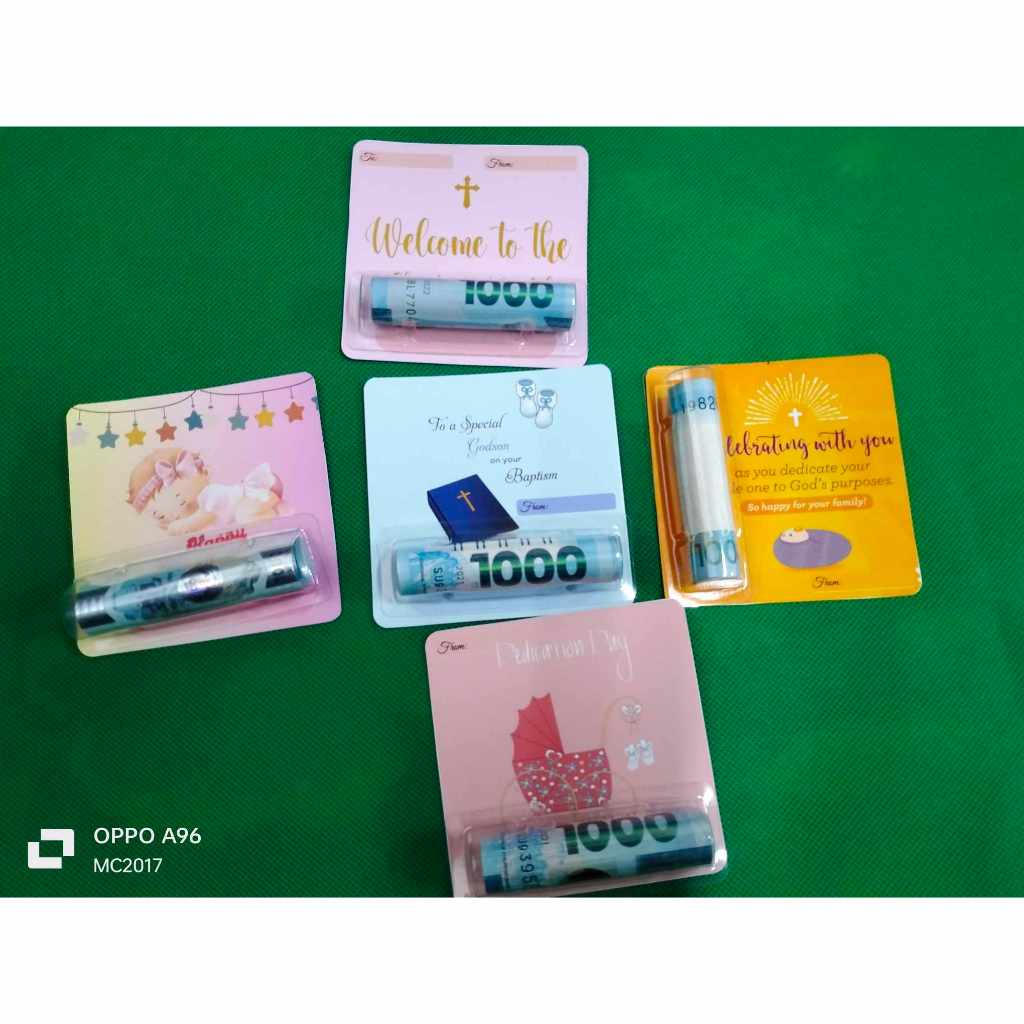 MONEY CARD HOLDER Binyag angpao Binyag pakimkim Christening dedication ...