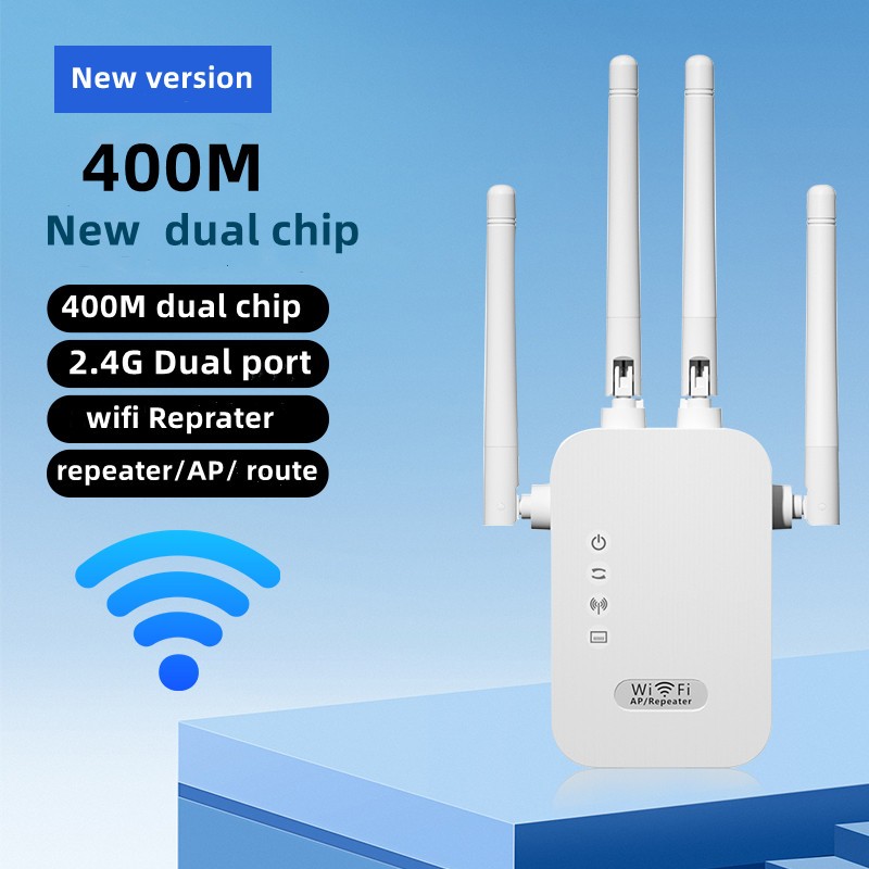 2.4G Wireless WiFi Repeater 400/300Mbps Router Wifi Long Range Extender ...