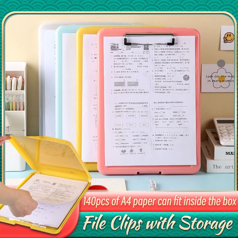 2in1 Clip Open Plastic File Clipboard Folder Office Student Document ...
