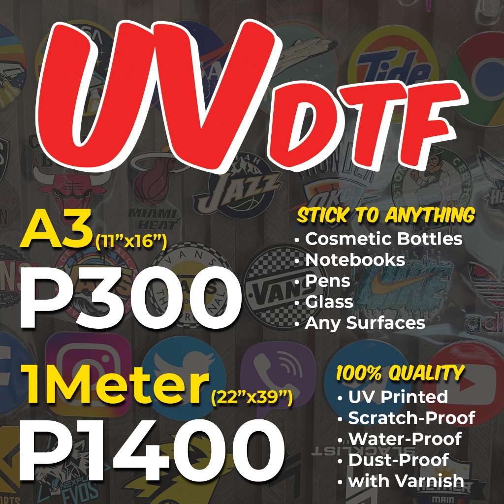 UV DTF - Embossed Permanent Sticker (SELF-ADHESIVE PROCESS) | Shopee ...