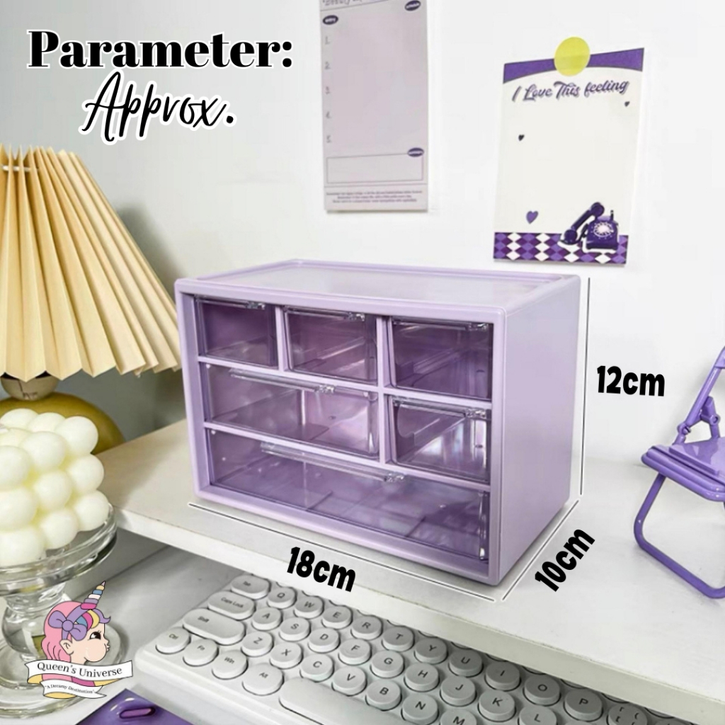 6Grid Small Parts Mini Desk Drawer Craft Organizer Jewelry Cosmetic ...