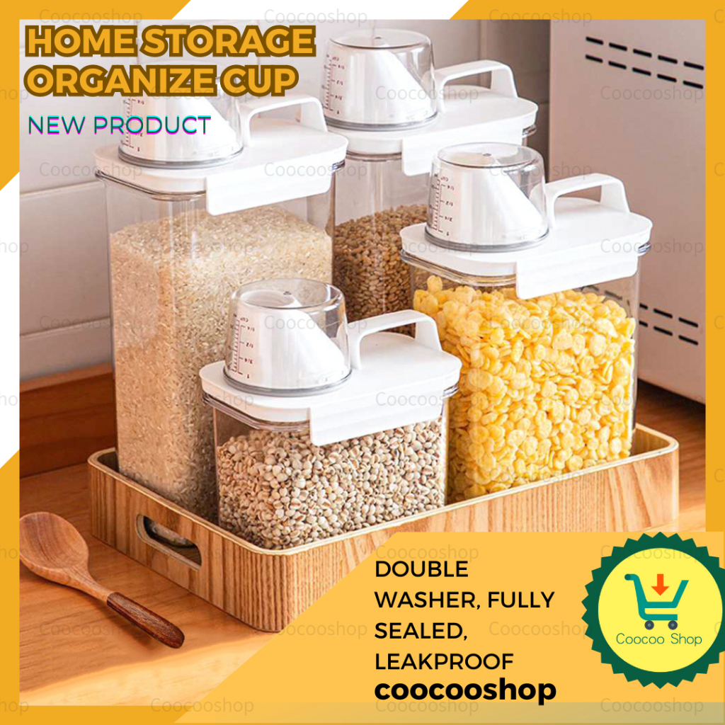 Airtight Detergent Container Jar Leakproof Cereal Snacks Box ...