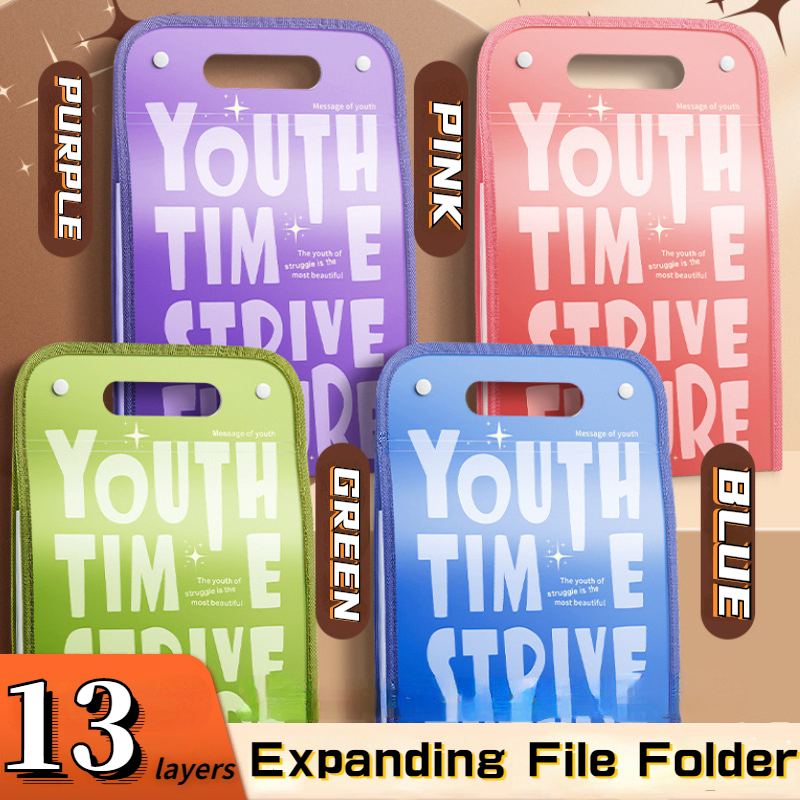 13 Pockets Expanding File Folder Document Storage With Handle Folder Organizer A4 Shopee