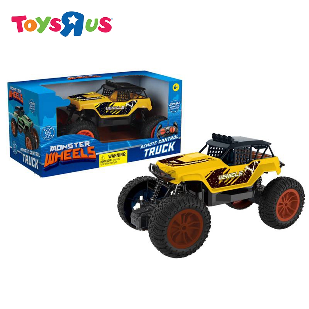 Monster Wheels 27Mhz Remote Control Dino Monster Truck - Yellow ...