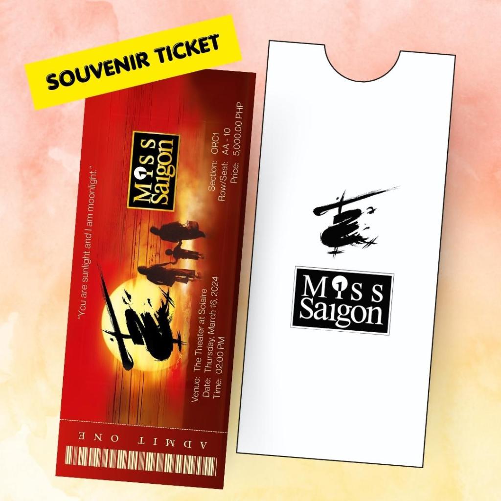MISS SAIGON customizable souvenir ticket commemorative memorabilia with ...