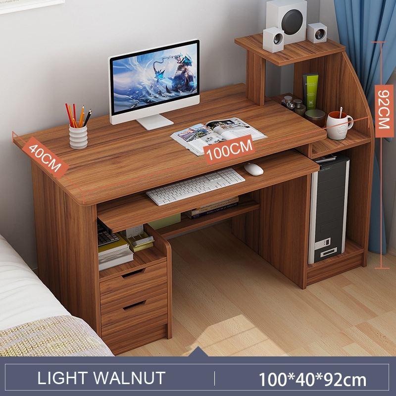 KAMER Computer Desk Desktop Home Study Desk Bookshelf Combination ...