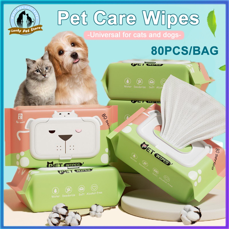 80pcs Per Pack Pet Wipes Dog Cat Multifunctional Grooming Wet Tissues ...