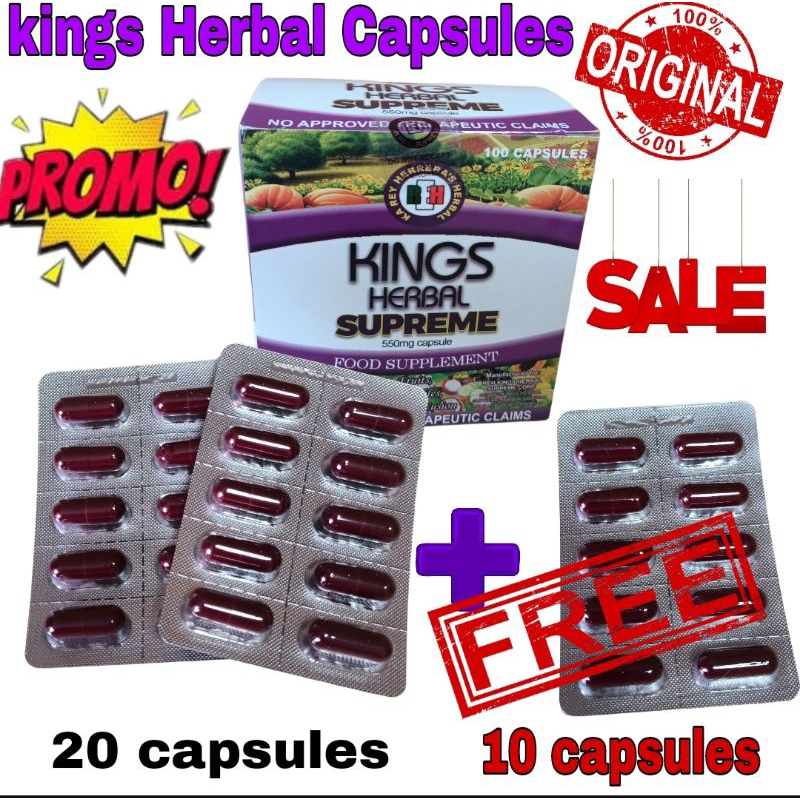 Kings Herbal Supreme Capsule 20capsules+ FREE 10 CAPSULES | Shopee ...