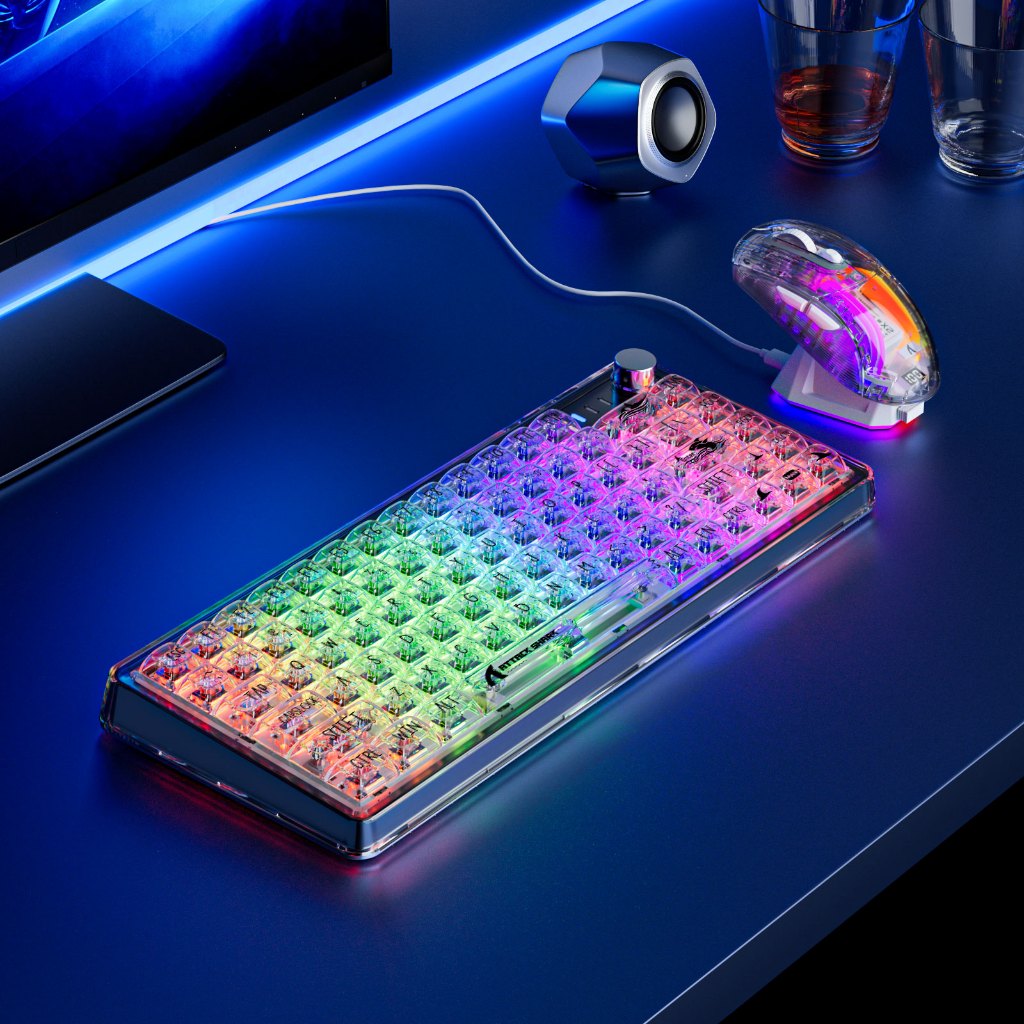 Attack Shark K75 Transparen Mechanical Keyboard Hot-Swap Wireless ...
