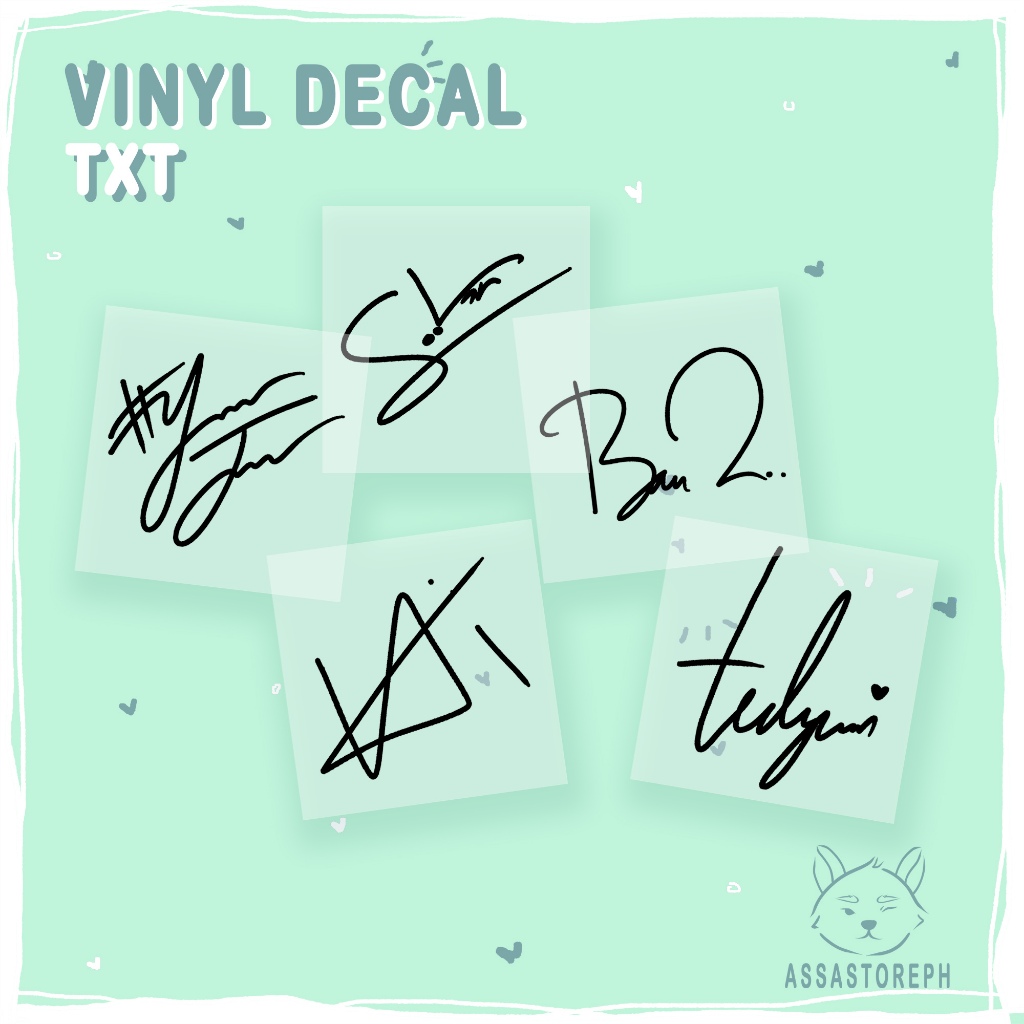 TXT Signature Decal Waterproof Sticker | Assastoreph | Shopee Philippines
