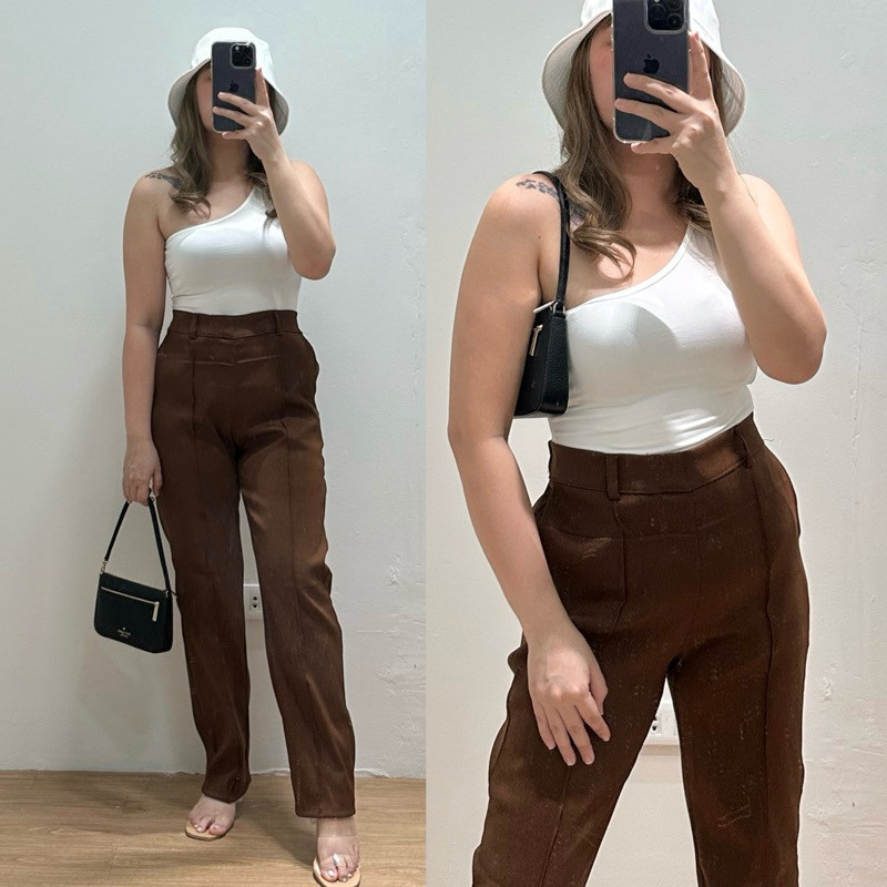 Olivia Straight Cut Pants | Shopee Philippines