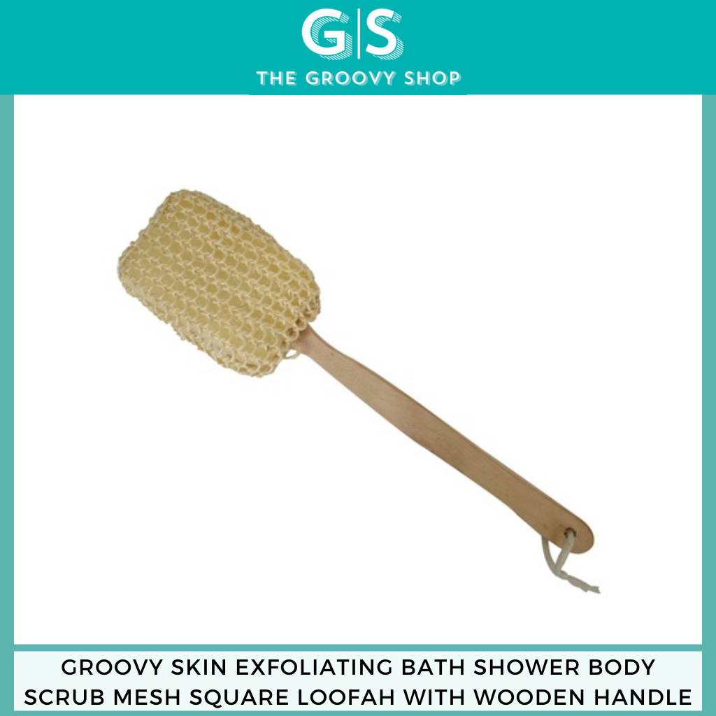 Groovy Skin Exfoliating Bath Shower Body Scrub Mesh Square Loofah with ...