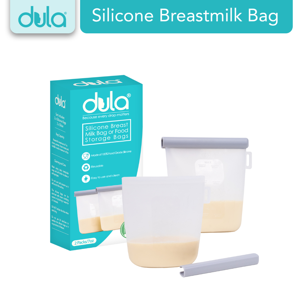 Dula Reusable Silicone Breastmilk Baby Food Bag 7 oz 2 Pack | Shopee ...