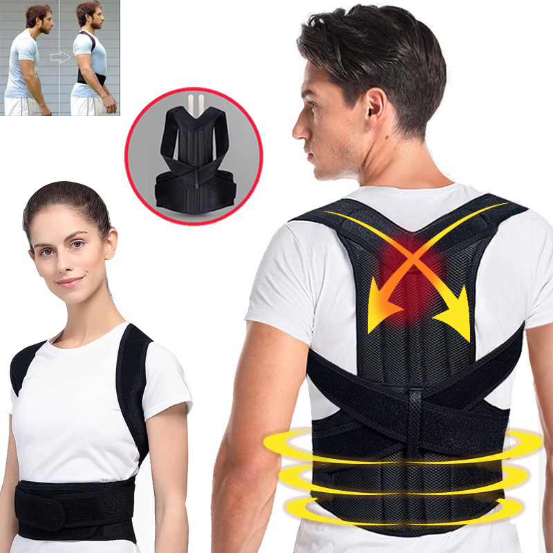 Adjustable Posture Corrector Back Support Spine Steel Plate Humpback ...