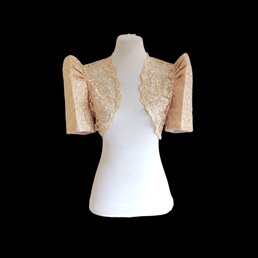 Filipiniana Bolero full lace crop top with Modern skirt Black- Set ...