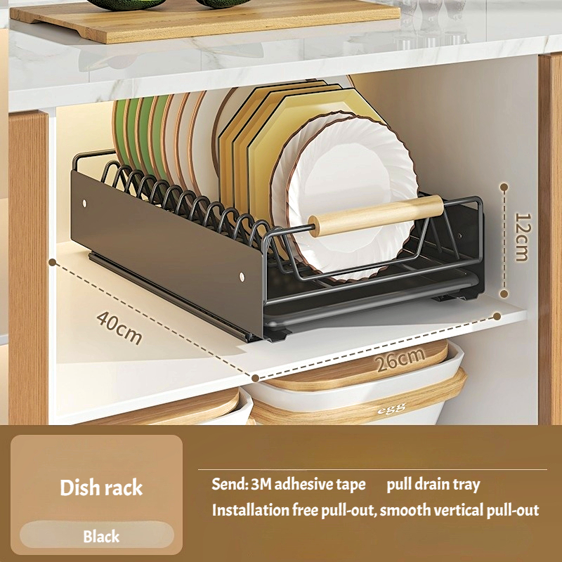 Kitchen Dish Rack For Kitchen Cabinet Plate Organizer Pullout Basket ...