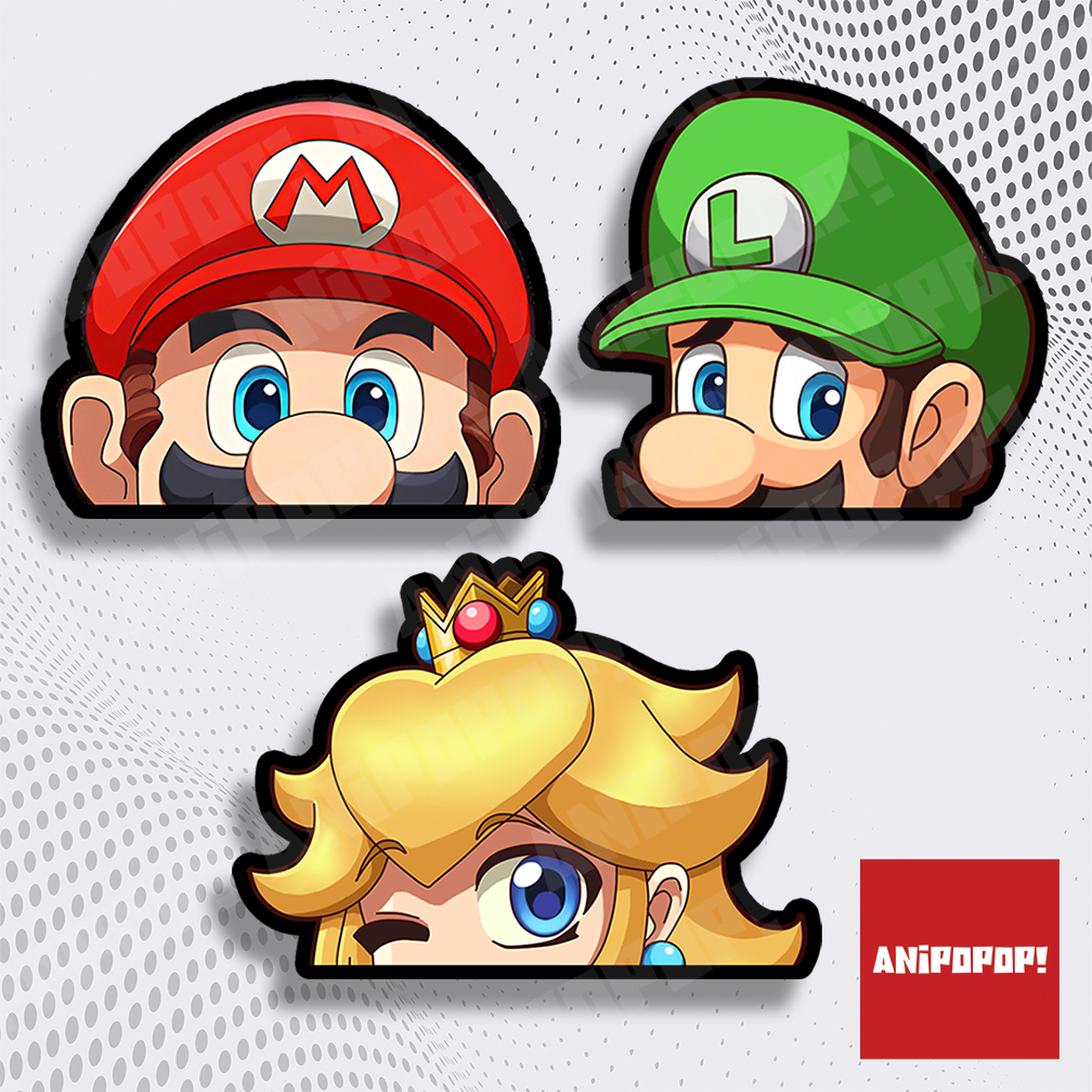 [FREE GIFT!] Super Mario Brothers Waterproof Anime Chibi Peeker ...