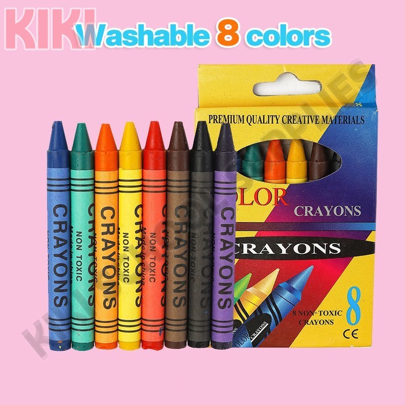 KK Crayons 6/8/12/24 Colors Kids Thin Stick Crayon Primary School ...
