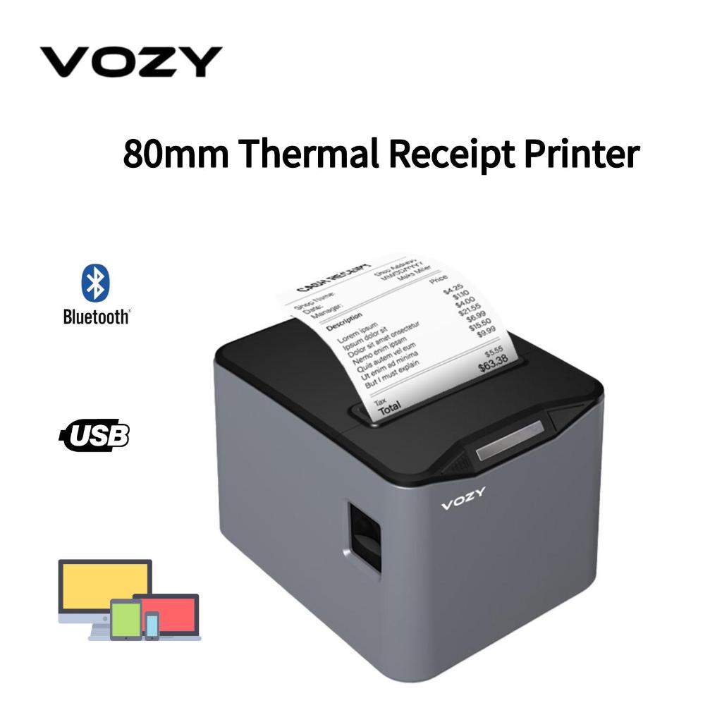 VOZY G80 80mm Receipt Printer Bluetooth + USB Thermal POS Printer Auto ...