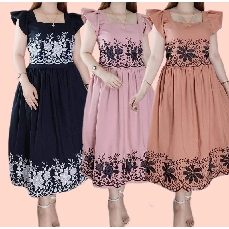 Eyelet Classy Senepa Dress for Casual with Side PocketPocket - Large ...