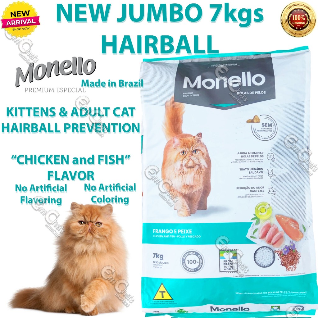 JUMBO 7kgs MONELLO HAIRBALL Premium Cat Food (anf) (EXP. FORMAT DD/MM ...
