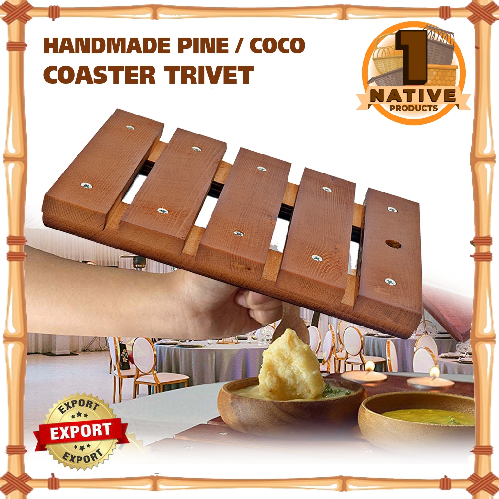 1NativeProducts 1pc Wooden Ladder Trivet Real Handmade Native Pine Wood ...