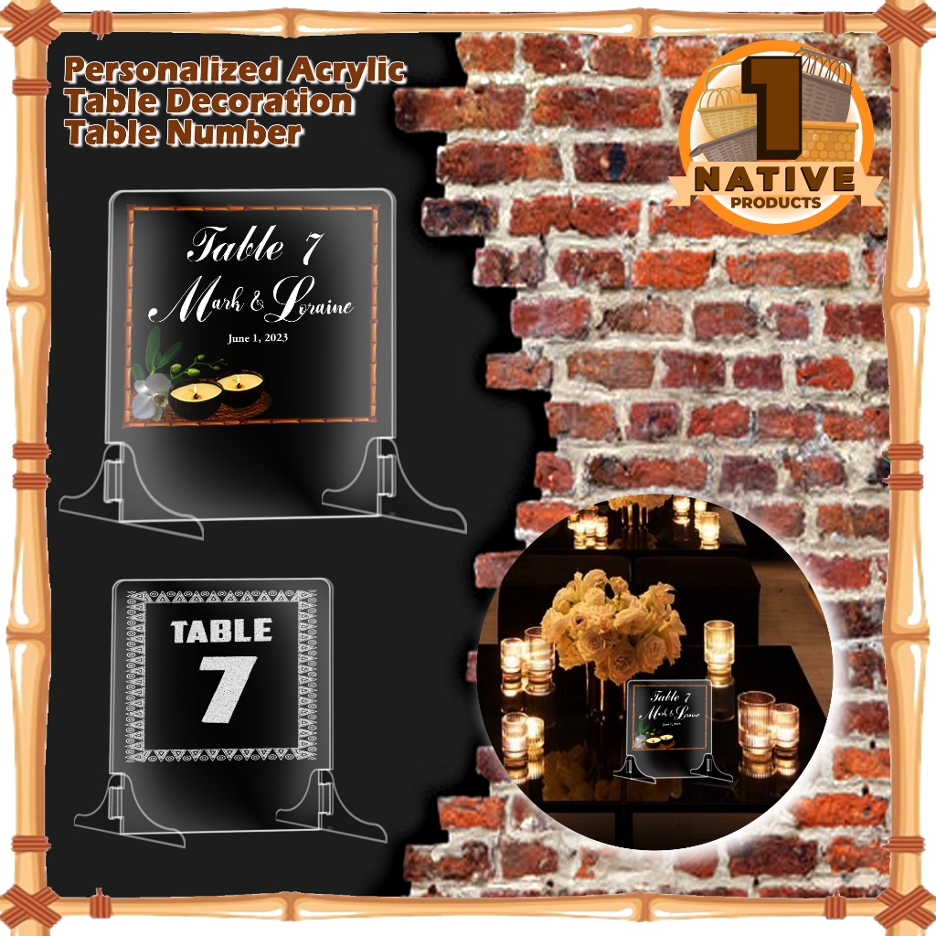 1Native Products Personalized Acrylic Table Decoration Table Number ...