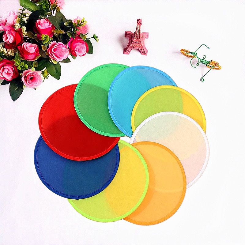 1pc Round Foldable Fan Plain Nylon Colorful Frisbee Fan pammaypay ...