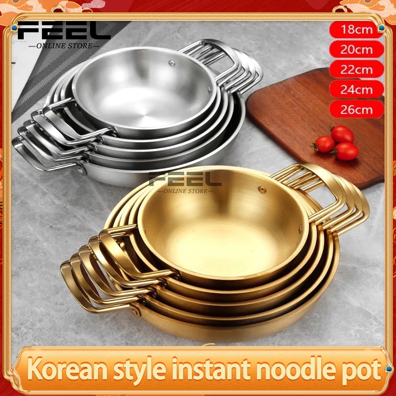 Korean stainless steel cooking pot, seafood double ear pot, kitchen ...