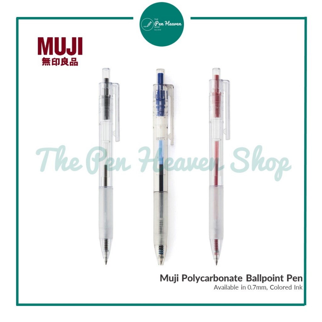 Muji Polycarbonate Ballpoint Pen (0.7mm, Authentic) | Shopee Philippines