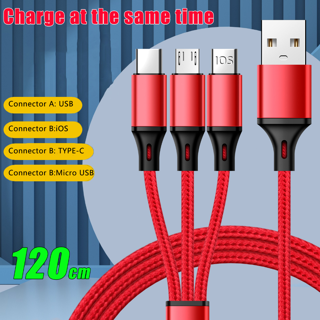 Fast charger cord 3-in-1 wire fast charger mobile phone fast charger ...