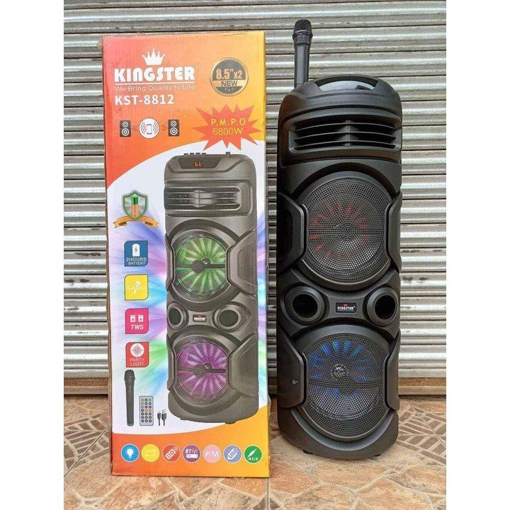 KINGSTER KST-8812 Portable Wireless Bluetooth Speaker with Wireless Mic ...